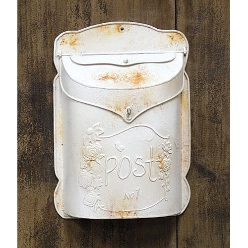RUSTIC WHITE POST BOX